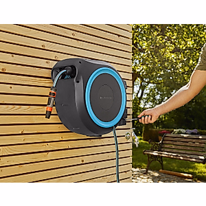 Gardena 18620 82 Foot Wall Mounted Retractable Hose Reel, ft, Standard