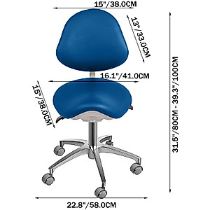 ORILAO Dental Mobile Height Adjustable Chair Saddle Doctor's Stool PU Leather Dentist Chair Dental Stool