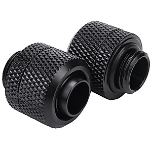 Dracaena 6 Pack G1/4" Thread to 3/8" ID, 5/8" OD Compression Fitting for Soft Tubing, Soft Tube Connectors for Computer Water Cooling System, Black