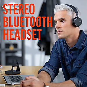 Plantronics - Voyager 4220 UC USB-A (Poly) - Bluetooth Dual-Ear (Stereo) Headset - Connect to PC, Mac, & Desk Phone - Noise Canceling - Works with Teams, Zoom & more