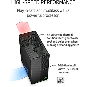 HP Newest Pavilion TG01 Gaming Desktop PC, Intel 6-Core i5-10400F Upto 4.3GHz, 64GB RAM, 256GB PCIe SSD, NVIDIA GeForce RTX 3060 12GB GDDR6, WiFi, Windows 11 Pro + Keyboard & Mouse, HDMI Cable