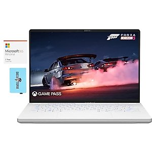 ASUS ROG Zephyrus G14 Gaming & Entertainment Laptop (AMD Ryzen 7 7735HS 8-Core, 16GB DDR5 4800MHz RAM, 512GB SSD, GeForce RTX 4050, 14.0" Win 11 Home) with Microsoft 365 Personal, Dockztorm Hub