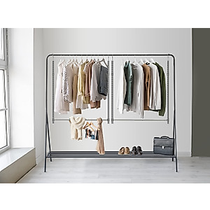 Simple Houseware Adjustable Closet Hanging Rod, Chrome - 2 Pack