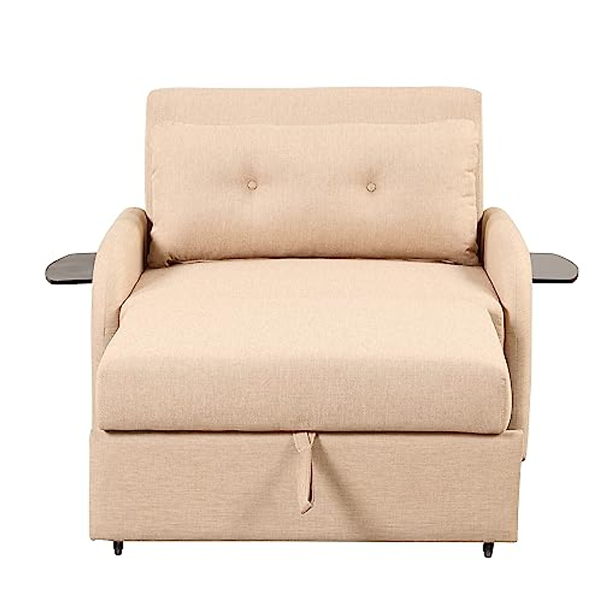3 in 1 Convertible Loveseat Sofa with Pull-Out Sleeper&Adjsutable Backrest,Multi-Functional Folding Recliner Accent Futon Sofá Chair,Upholstered Lounge Chaise Couch Armchair for Living Room