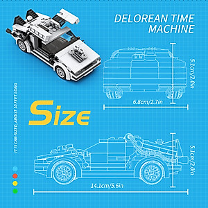 Back to Future Delorean Building Kit, BTTF Time Machine Car Building Set, Classic '80s Movie Collectibles, Great Gifts and Toys for Fans (211 Pieces)