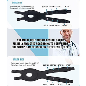 ANACON Dual Patella Knee Straps, Knee Brace Patella Stabilizer for Knee Pain Relief, Running, Tennis, Jumping, Arthritis, Tendonitis, Injury Recovery, Joint and Muscles Protection, Adjustable (Black)