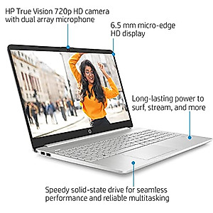 Newest HP 15 Laptop, Intel Core i3-1125G4 Quad-core Processor (Beats i7-1065G7), Intel UHD Graphics, 15.6" Anti-glare Display, Online Conference Ready, Fast Charge, Windows 11(16GB RAM | 1TB SSD)