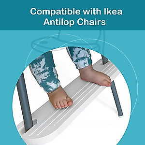 White IKEA High Chair Foot Rest, Compatible with Antilop Chairs | Adjustable, Reversible & Non-Slip Foot Rest for IKEA Chair - Made with Durable Polypropylene - (19.75 x 4.75 x 1” inches)