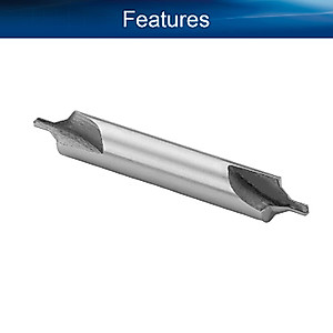 Auniwaig 5pcs 2mm x 8mm Center Drill Bits Combined Drill Countersink Lathe Mill Tool Set HSS-6542 60 Degree Combined Drills Plain Type B with Protective Cone