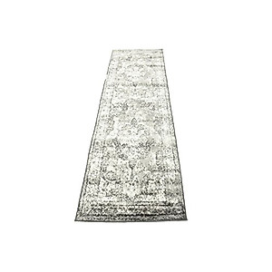 Unique Loom Sofia Collection Area Rug - Salle Garnier (2' x 6' 9" Runner, Gray/ Ivory)