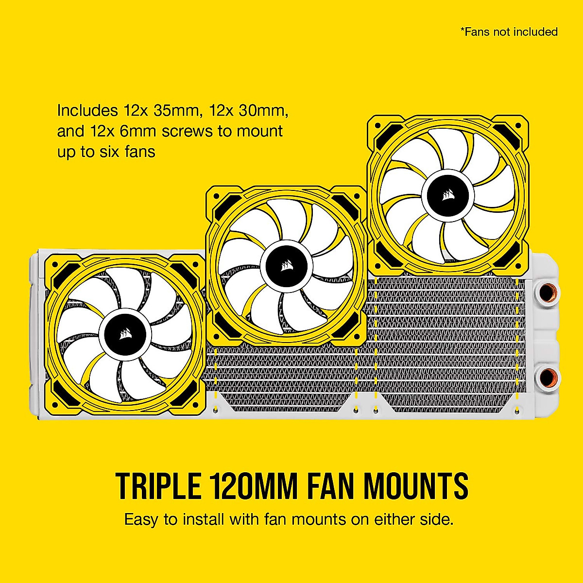 CORSAIR Hydro X Series XR5 360mm Water Cooling Radiator - Triple 120mm Fan Mounts - Premium Copper Construction - Easy Installation - White