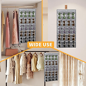 TEMUORG 2 Pcs Sunglasses Organizer Storage Sunglass Holder for Wall Hanging Eyeglass Organizer for Multiple Glasses (GRAY)