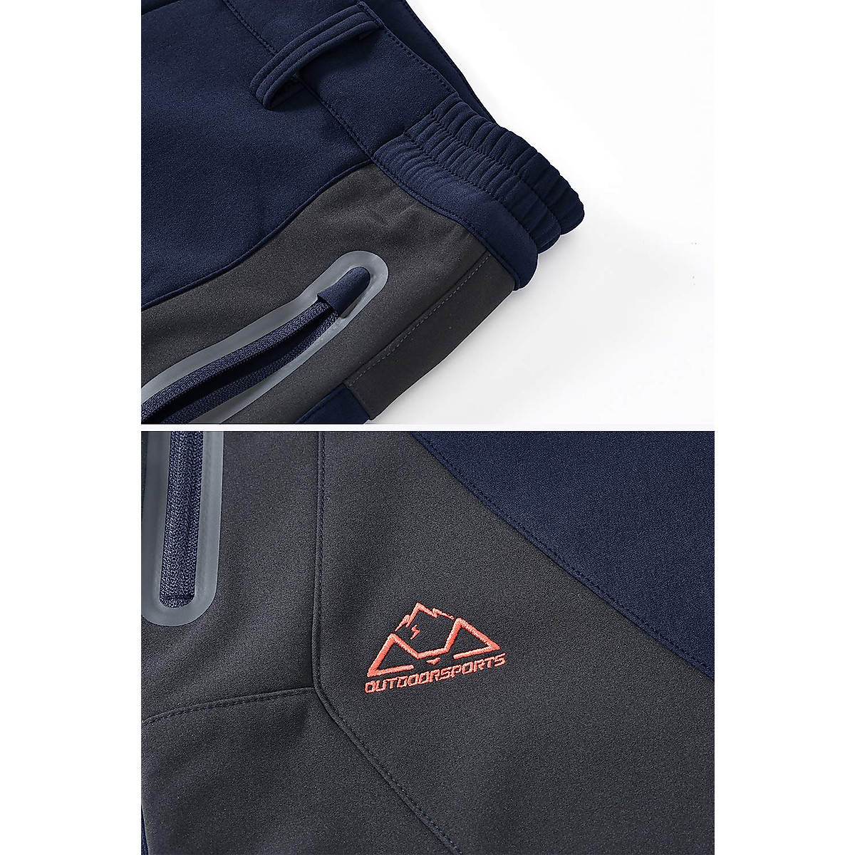 YSENTO Men's Mountain Cargo Insulated Pants Waterproof Hiking Camping Fishing Climbing Quick Dry Pants Navy Size 34