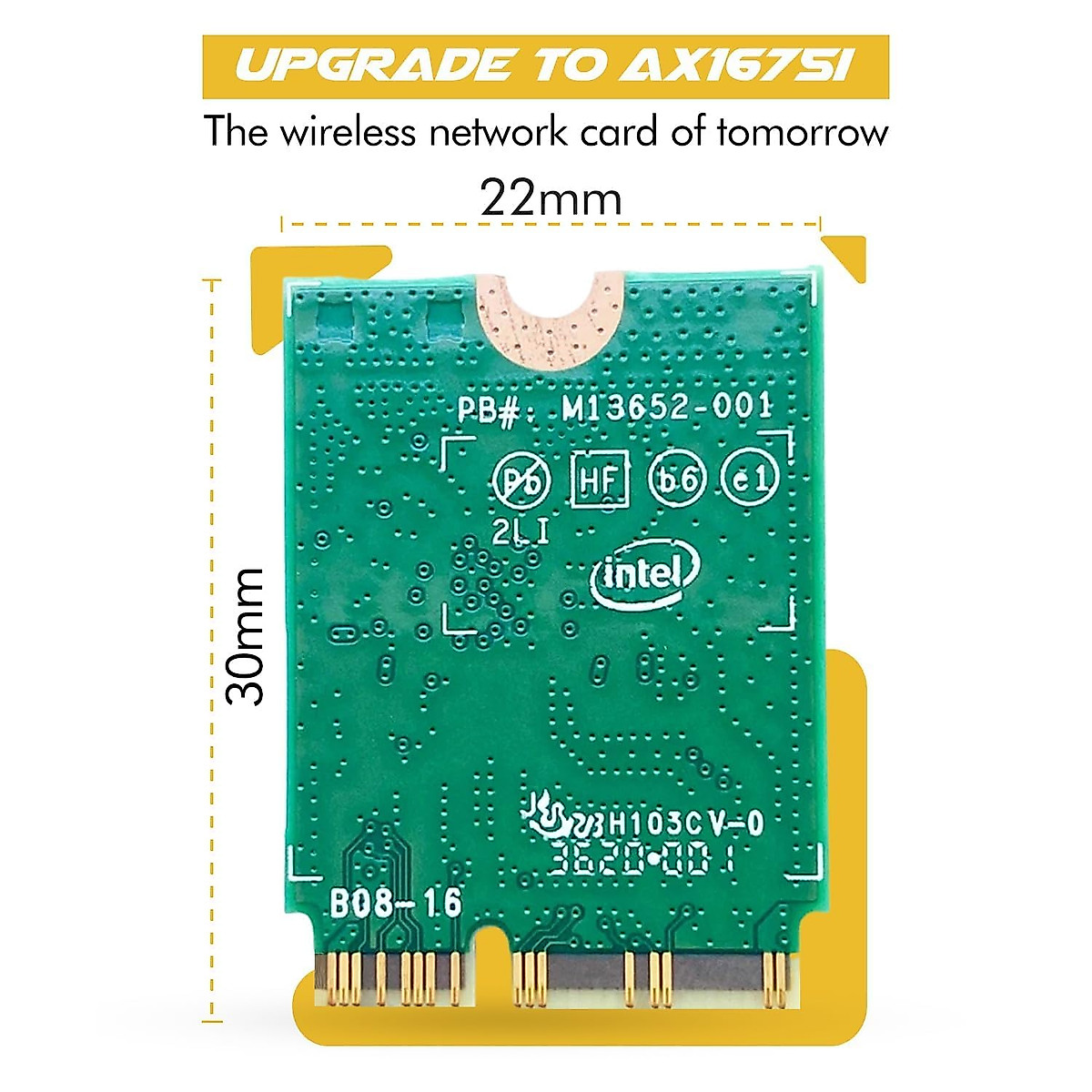 HighZer0 Electronics AX1675i Killer Series Upgraded WiFi 6E Adapter | Gaming WiFi Adapter | CNVio2 M.2 Wifi Card | 2.4 Gbps WiFi for PC | Bluetooth 5.3 Support | Requires Intel 11th+ Gen CPU (AX1675i)