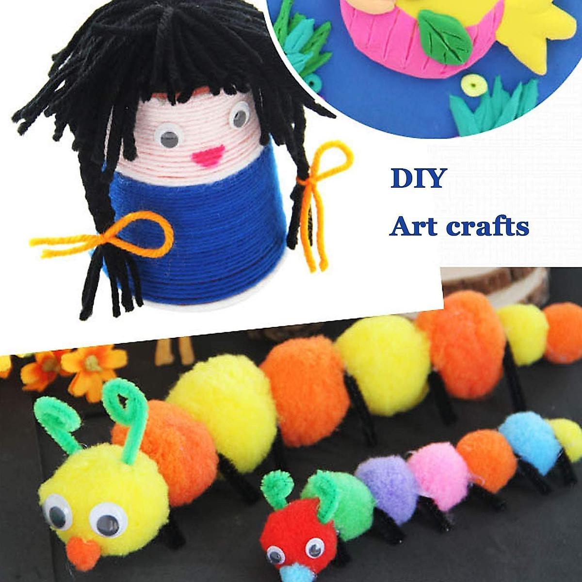 FINGOOO 1 Inch Googly Wiggle Eyes with Self Adhesive, 100-PACK for DIY Art Crafts