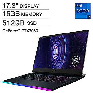 MSI GE76 Raider Gaming Laptop Intel Core i7-11800H, GeForce RTX 3060, 17.3" FHD 144HZ, 16GB RAM 512GB NVMe SSD, Wi-Fi6, Windows 10