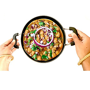 SHRIYA Hard Anodised Kadai with Stainless Steel Lid Aluminium Non-Stick Kadhai Deep Fry Pan Indian kadhai Multipurpose Non Stick All Purpose Pan karahi for frying 2 Litre (3mm)