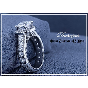 Dazzlingrock Collection Sterling Silver Round White Cubic Zirconia CZ Ladies Bridal Engagement Ring, Size 4.5