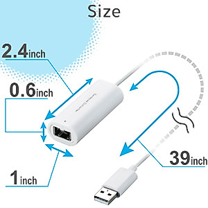 ELECOM Gamepad Converter for Wii Controllers, Support Wii Game Classic Controller and Classic Controller Pro, Only Compatible with Windows PC 39 inch Cable Length (JC-W01UWH)