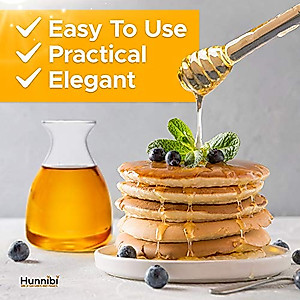 Hunnibi Handmade Honey Jar with Dipper, Glass Made Honey Dipper and Honey Pot