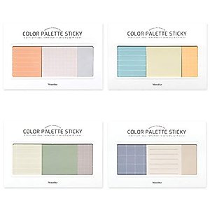 Monolike Color Palette Sticky Plan 300 C Set 4p - Self-Adhesive Memo Pad 50 Sheets