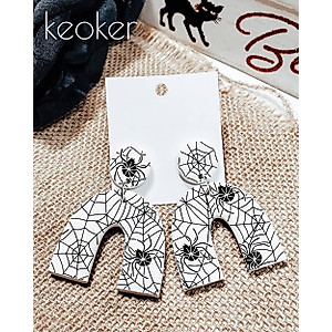 KEOKER Halloween Silk Screen for Polymer Clay, 3 PCS Reusable Silk Screen Stencils for Polymer Clay on Clay & Other Jewelry Clay Earrings Decoration, Each 6" X 3.8" (3PC Halloween 2)