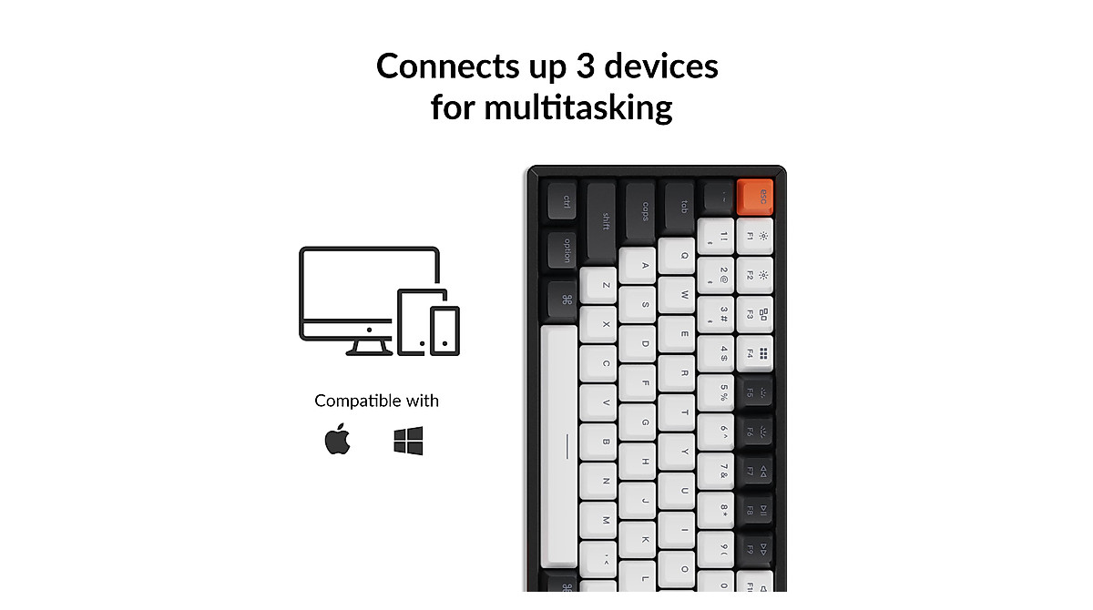 Keychron K2 Mechanical Keyboard - Compact 75% RGB Bluetooth