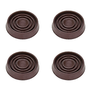 Semetall Furniture Caster Cups 4 Pack 1.5" Round Rubber Furniture Pads and Furniture Floor Protectors(Dark Brown)