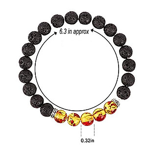 YISSION 7 Chakra Bracelets for Women Men, Essential Oil Beaded Bracelets, Lava Rock Natural Stone Yoga Bracelet Stretch Bracelet Set