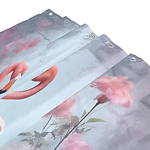 xigua Pink Flamingos Shower Curtain - 72x72 Inch Waterproof Fabric Shower Curtains with 12 Hooks - Modern Home Bathroom Hotel Spa Decorations