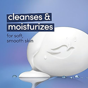 Dove Beauty Bar Soap Original 4 Count for Soft, Smooth Skin, with 1/4 Moisturizing Cream 3.75 oz