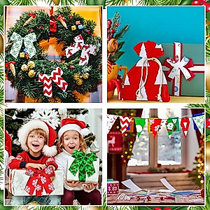 Ganeen 100 Pcs Christmas Fabric Patchwork Roll Quilting Fabric Roll up Fabric Quilting Strips, 2.55 Inch Candy Elements Roll up Fabric Patchwork Fabric for Xmas Sewing DIY Crafts