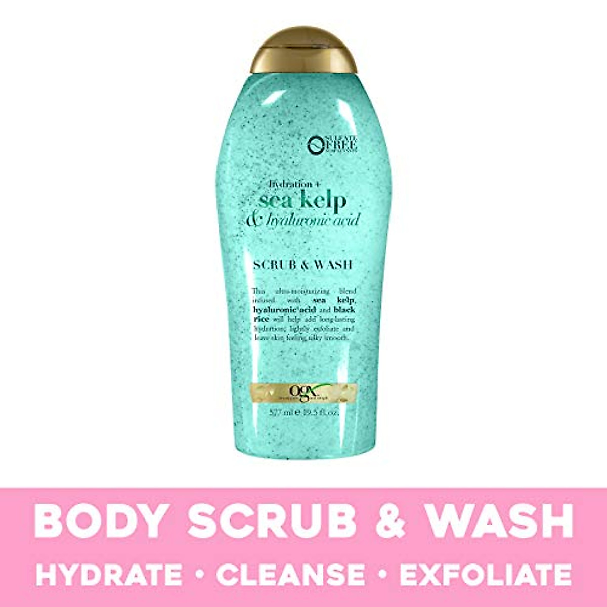 OGX Sea Kelp & Hyaluronic Acid Body Scrub & Wash 19.5 fl oz