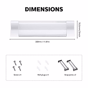 papasbox 10W LED Tube Light,1FT Led Shop Light Fixture,4000K Neutral White,11.81in 1200Lm LED Garage Closet Light Ceiling Light for Office Home Basement,No Plug,No Ground Wire
