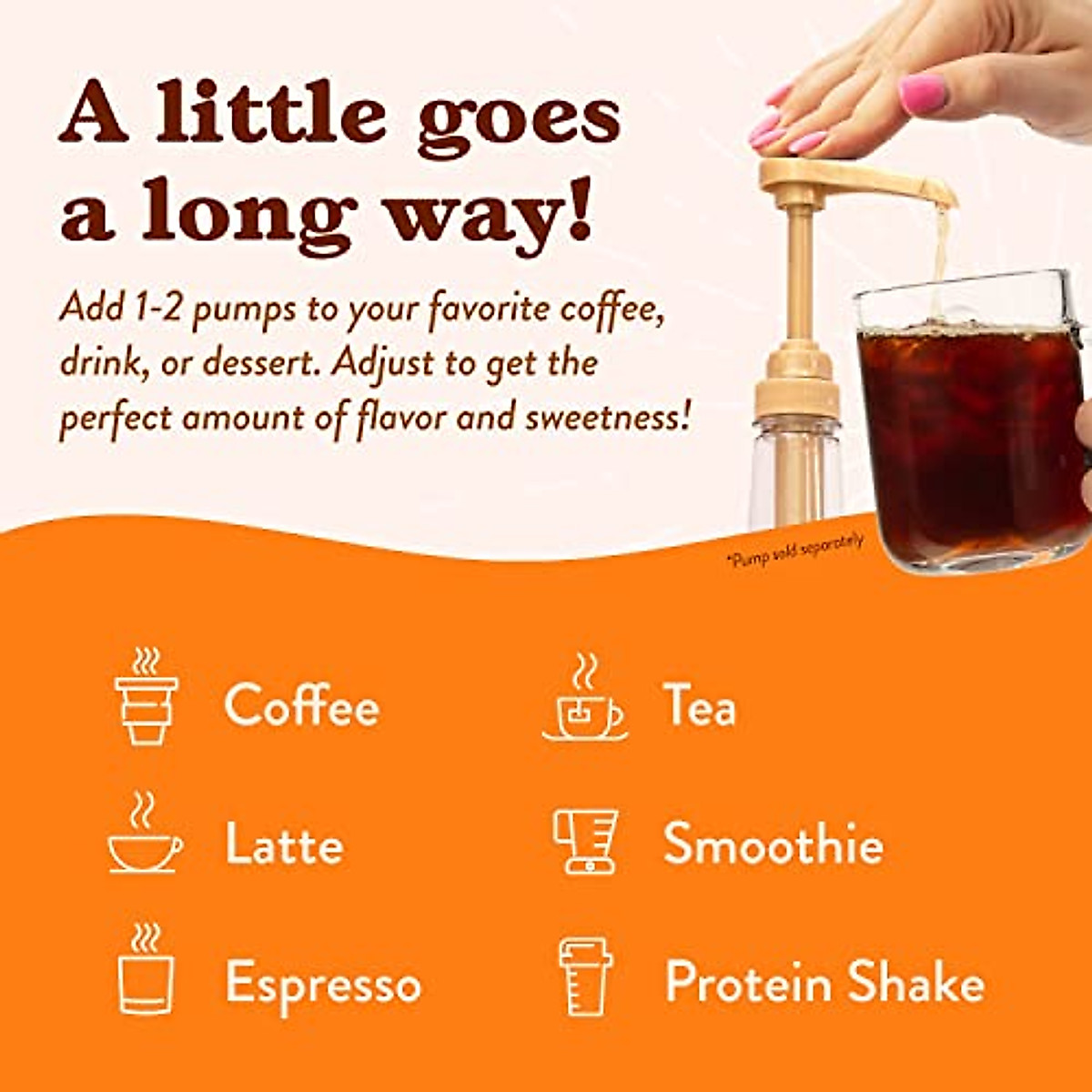 Jordan's Skinny Syrups Sugar Free Coffee Syrup, Caramel Flavor Drink Mix, Zero Calorie Flavoring for Chai Latte, Protein Shake, Food, Gluten Free, Keto Friendly, 25.4 Fl Oz, 1 Pack