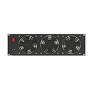 NavePoint Rack Mount Server Cabinet 3 Fan Cooling Panel System Unit 110V Black 3U