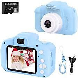 Kids Camera, Christmas Birthday Kids Camera for Boys Girls Age 3-9, Kid Camera for Toddler, Video Camera for Kids, Kids Digital Camera, Kidizoom Camera, Mini Camera for Kids with 32GB SD Card (Blue)