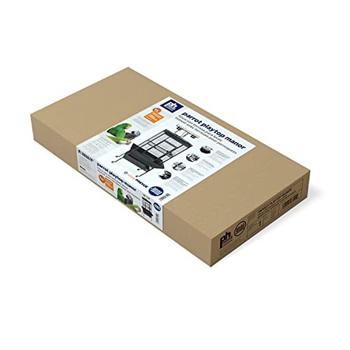 Prevue Pet Products Parrot Playtop Manor Bird Cage with Movable Stand and Activity Play Top for Large Birds