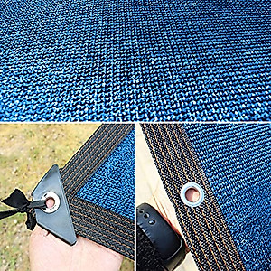 B L Shade Cloth Sun Shade 8 x 12 Ft, 90% UV Block Shade Tarp for Plant Cover, Shade Netting for Greenhouse, Barn, Chicken Coop,Dog Kennel Outdoor,Canopy, Pools, Dump Truck, Garden Shade Mesh Net Blue