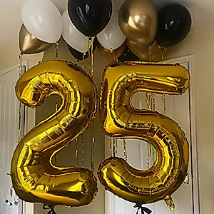 40 Inch Gold 15 Number Balloons Giant Jumbo Huge 15 or 51 Foil Mylar Helium Number Digital Balloons Gold Birthday Mylar Digital Balloons 15th 51st Birthday Anniversary Events Party Decorations