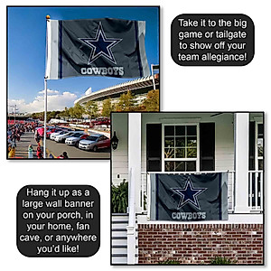 WinCraft Dallas Cowboys Blackout Sideline Flag Outdoor Indoor 3x5 Foot Banner
