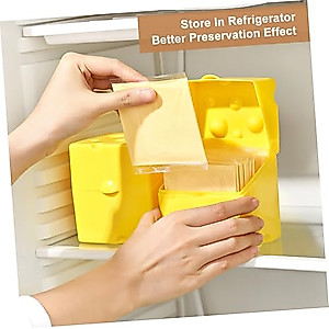 STOBAZA Sliced Cheese Storage Container, Sliced Cheese Container with Flip Lid Cheese, Cheese Slice Crisper Refrigerator Storage Rack Clamshell for Kitchen