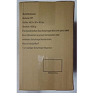 Baffect Shoe Rack Organizer, DIY Free Combination Plastic Shoe Storage, Stackable 8 Pair Shoe Shelf for Closet, Entryway and Hallway (4 Tiers)