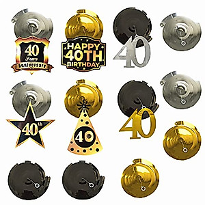 40th Birthday Decorations for Men Women Cheers to 40 Years Birthday Banner and Hanging Swirls for 40 40th Birthday Party Decorations