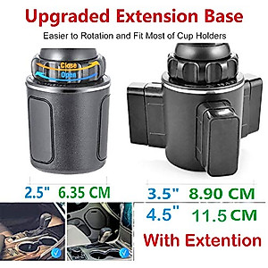 TECOTEC Cup Holder Tablet Mount, Adjustable 2 in 1 Car Phone & Tablet Cup Holder Phone Mount for All Cellphones & Tablets up to 12.9"