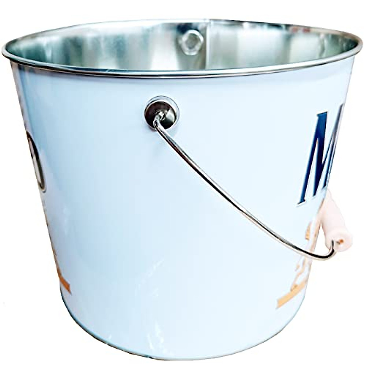The Tin Box Company Modelo Beverage Bucket with Wire Handle Modelo (433317-12), White