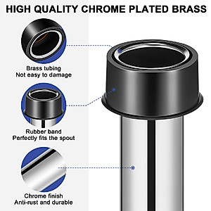 Tatuo Bar Sink Overflow Pipe 7.48 Inches High Brass Metal Sink Strainer Pipe Sink Overflow Tube Bar Sink Stopper Bathroom Pipes Fittings for 1.75 Inch Drains(2 Pcs)