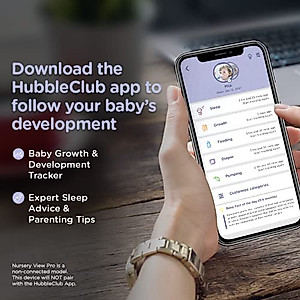 Hubble View Pro Twin 5" Video Baby Monitor with Camera and Audio, NightVision Baby Monitor with 2 Cameras Split Screen & Pan Tilt Zoom; 2Way Talk, Lullabies & Room Temp Sensor, Baby Monitor no WiFi