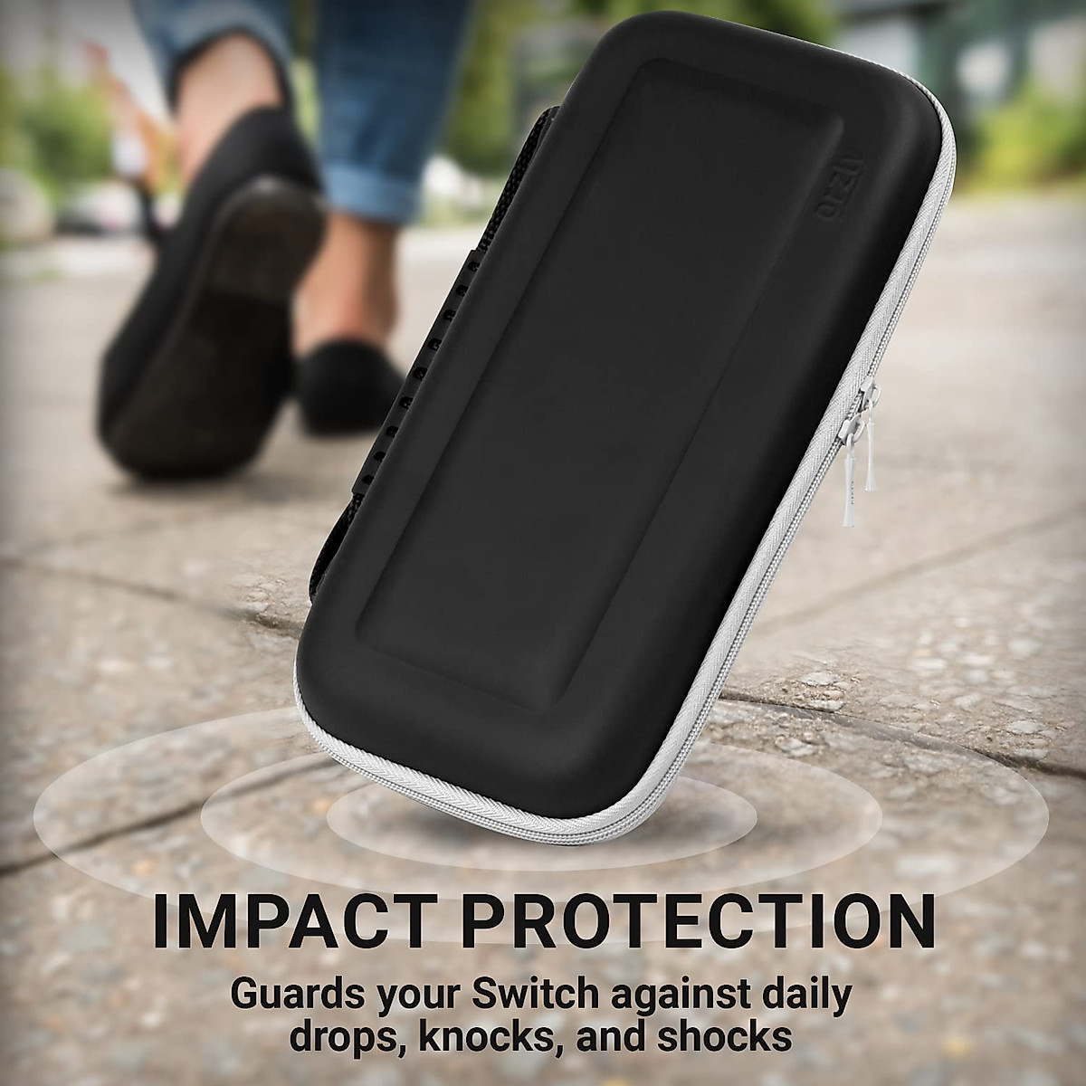 Orzly Carry Case Nintendo Switch Oled console with accessories and Games storage compartment - Easy Clean Case Gift Boxed Edition