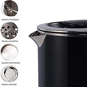 DCIGNA Electric Tea Kettle, 0.5L Stainless Steel Travel Kettle, Portable Hot Water Kettle, Auto Shut-off & Fast Boiling, Dry Protection, Suitable For Coffee, Tea, 110V/800W (Dark Blue)